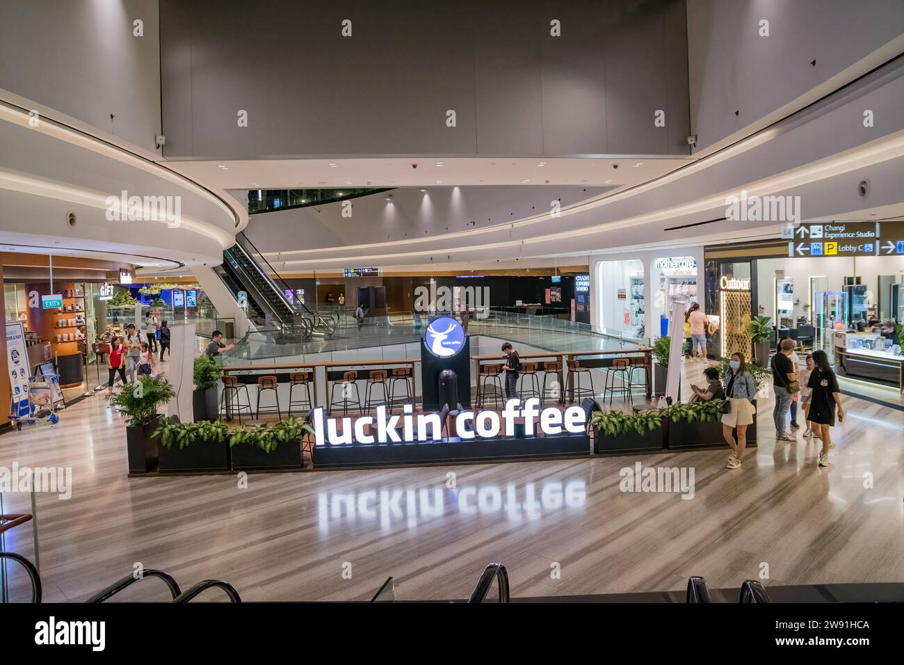 luckin coffee sign at the Changi Aiport, Singapore Stock Photo - Alamy