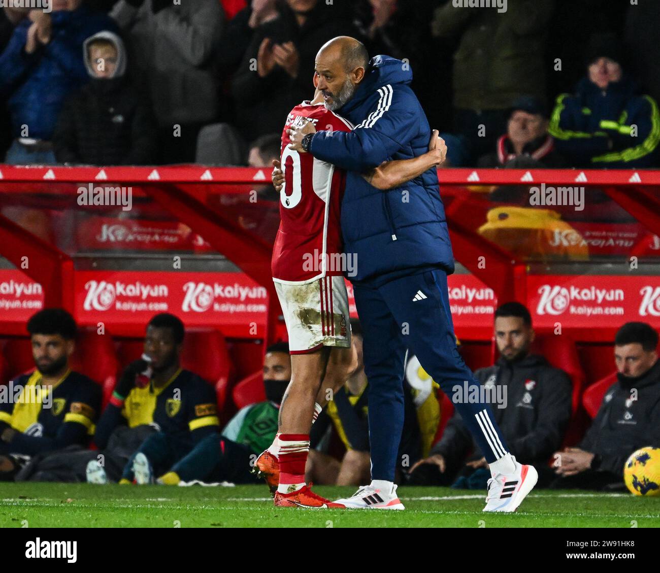 Rito santo manager of nottingham forest embraces morgan gibbs wh hi-res ...