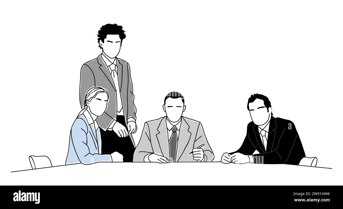 Business meeting in conference room vector art Stock Vector Image & Art ...