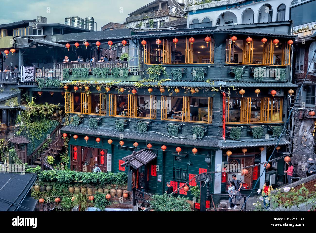 A-Mei tea house, Jiufen Old Street, Ruifang, Taipei, Taiwan Stock Photo ...