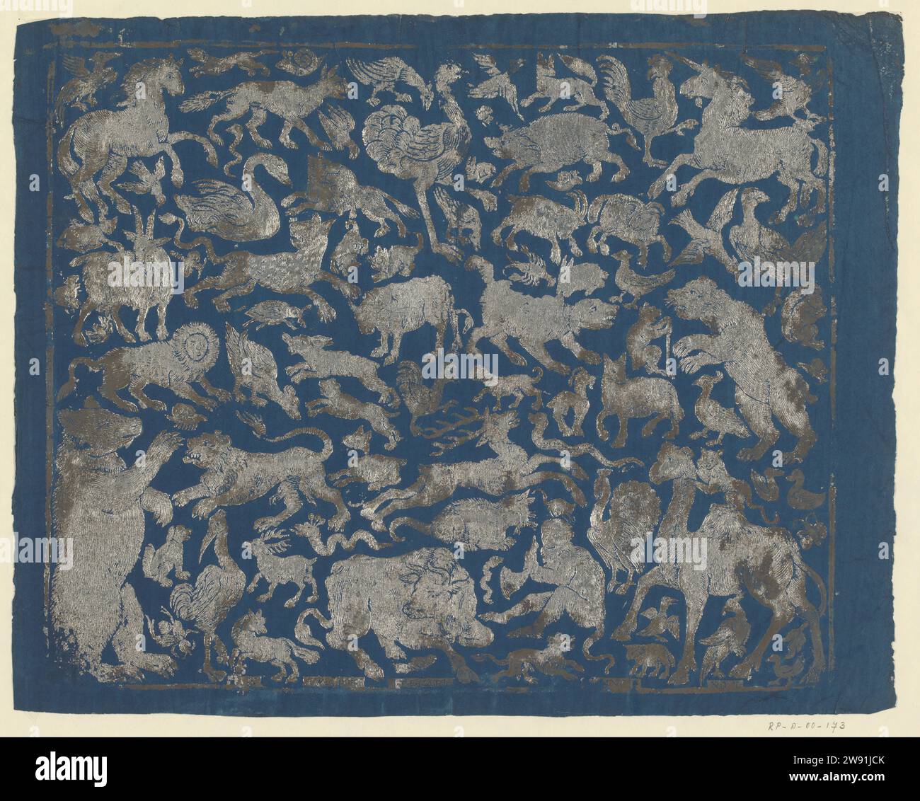 Leaf with Animals, Johann Carl Munck, 1750 - 1794 brocade paper Sheet ...