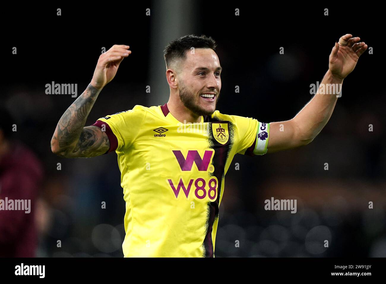 Burnley's Josh Brownhill celebrates victory after the final whistle in ...