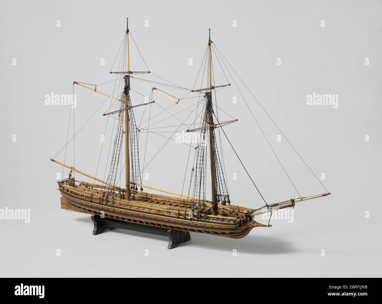 Model of a War Galley, anonymous, c. 1795 - c. 1813 ship model. fully ...