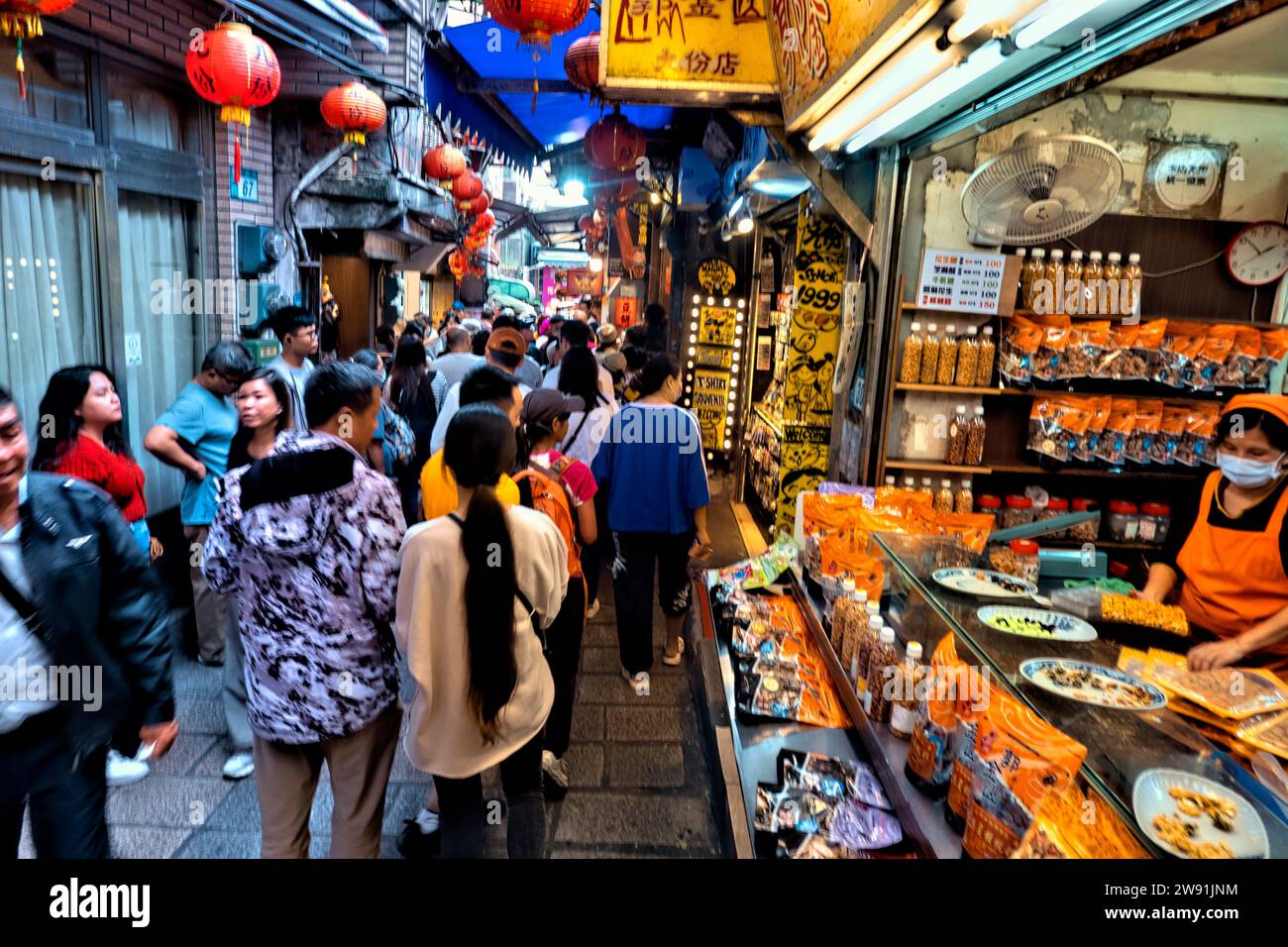 Famous food haunt, Jiufen Old Street, Ruifang, Taipei, Taiwan Stock ...