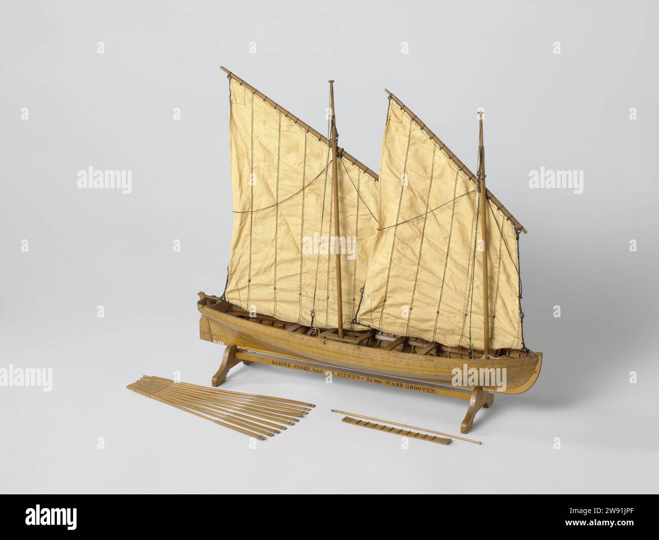 Model of A Launch, Rijkswerf Vlissingen, 1835 ship model. fully rigged ...