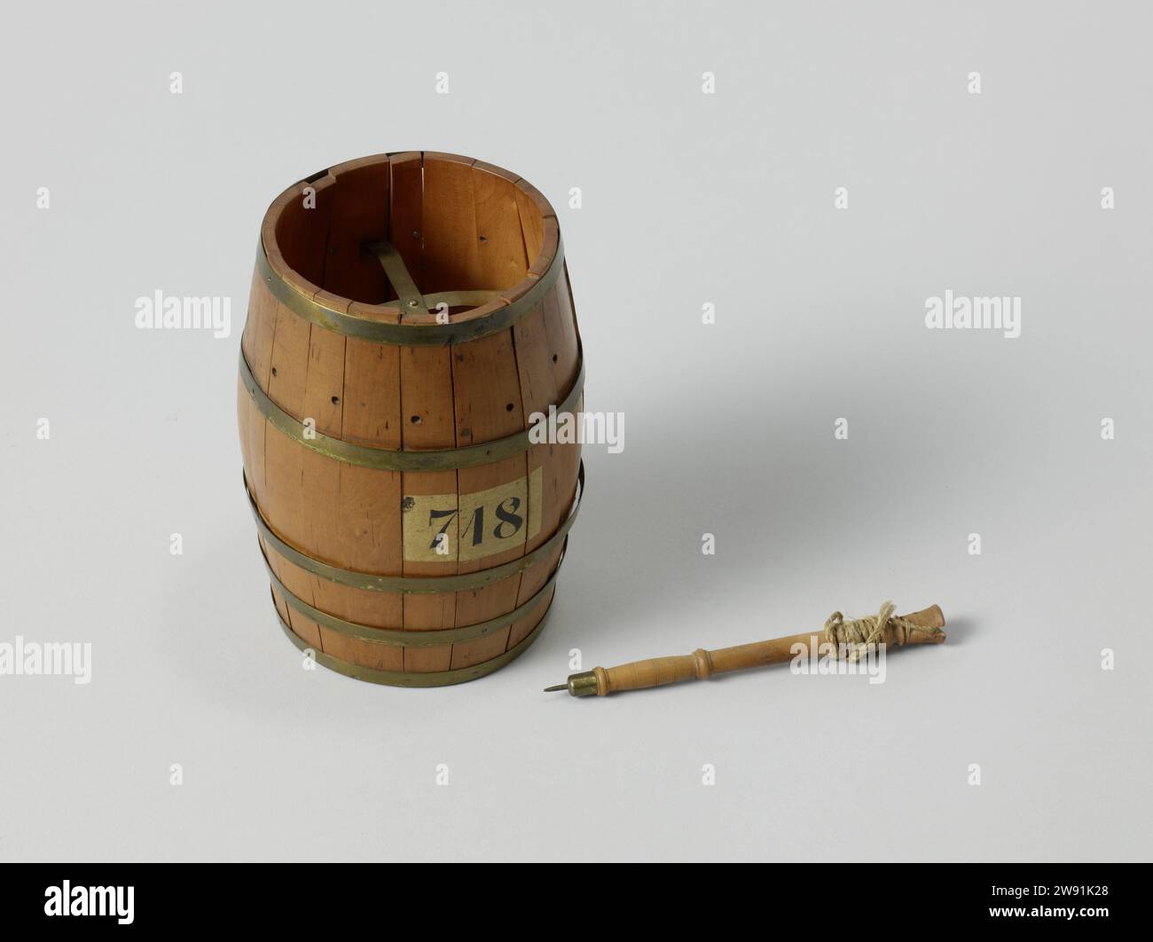 Model of a Match Barrel with Linstock, Rijkswerf Hellevoetsluis, 1837 ...