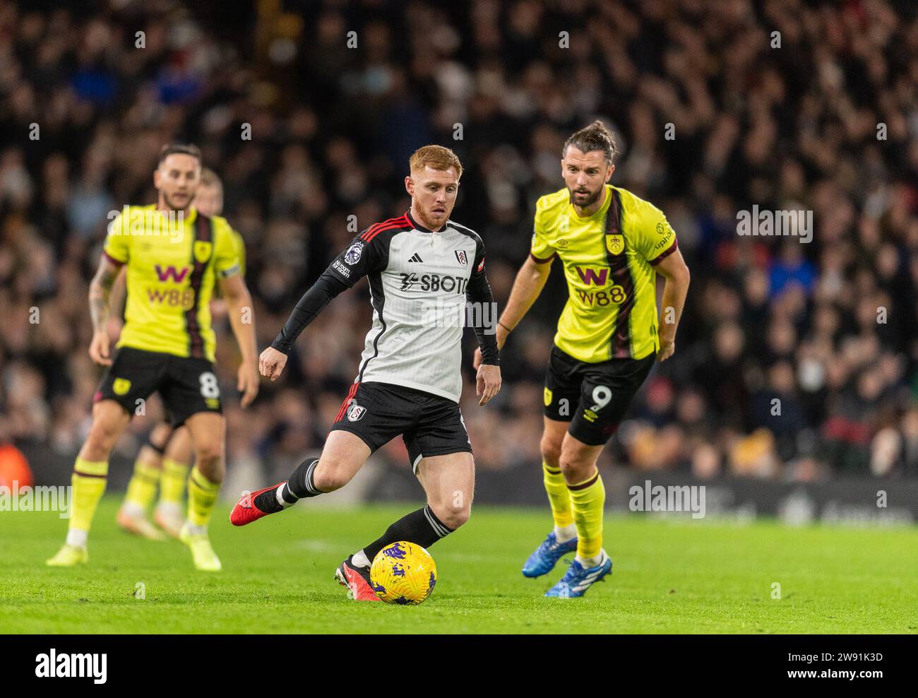 London, UK. 23rd Dec 2023. Harrison Reed of Fulham in action during the ...