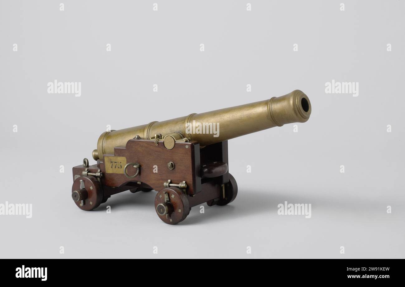 Model of a 18-pounder cannon on a gun carriage, anonymous, 1800 ...