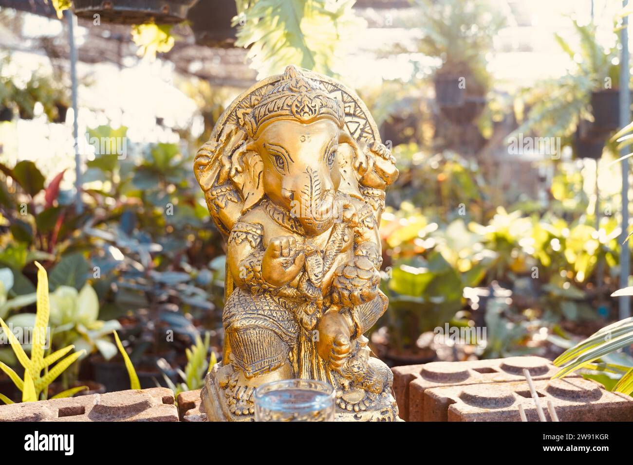 One of Shiva's sons are Ganesha statue , elephant god, whose face Stock ...