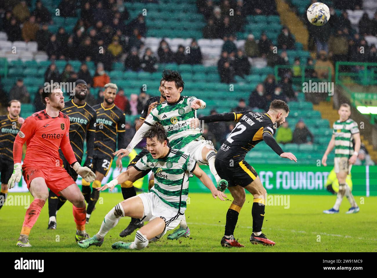 Celtic’s Hyunjun Yang and Hyeongyu Oh during the cinch Premiership ...
