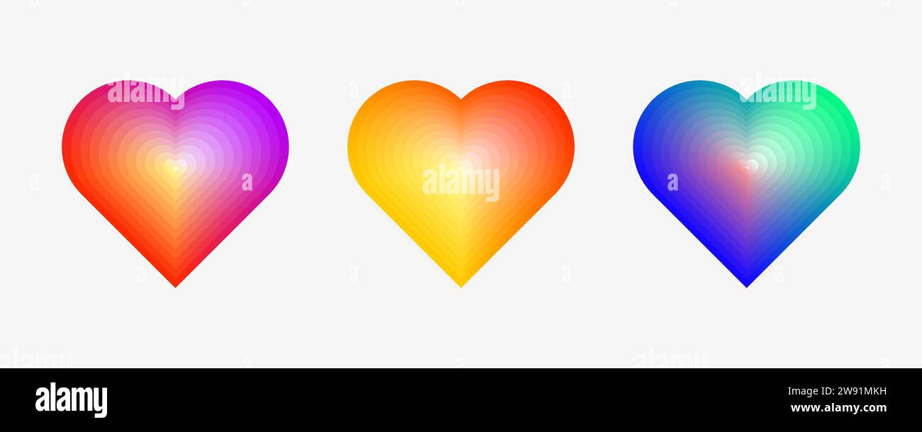colorful gradient hearts isolated . Vector symbols Stock Vector Image ...
