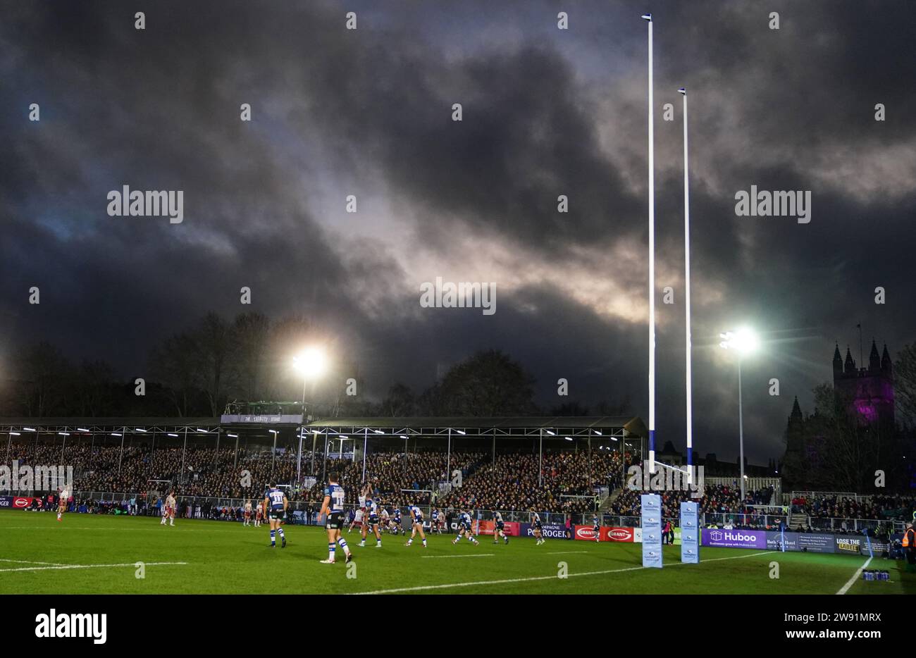 General view of Bath v Harlequins in the Gallagher Premiership match at ...