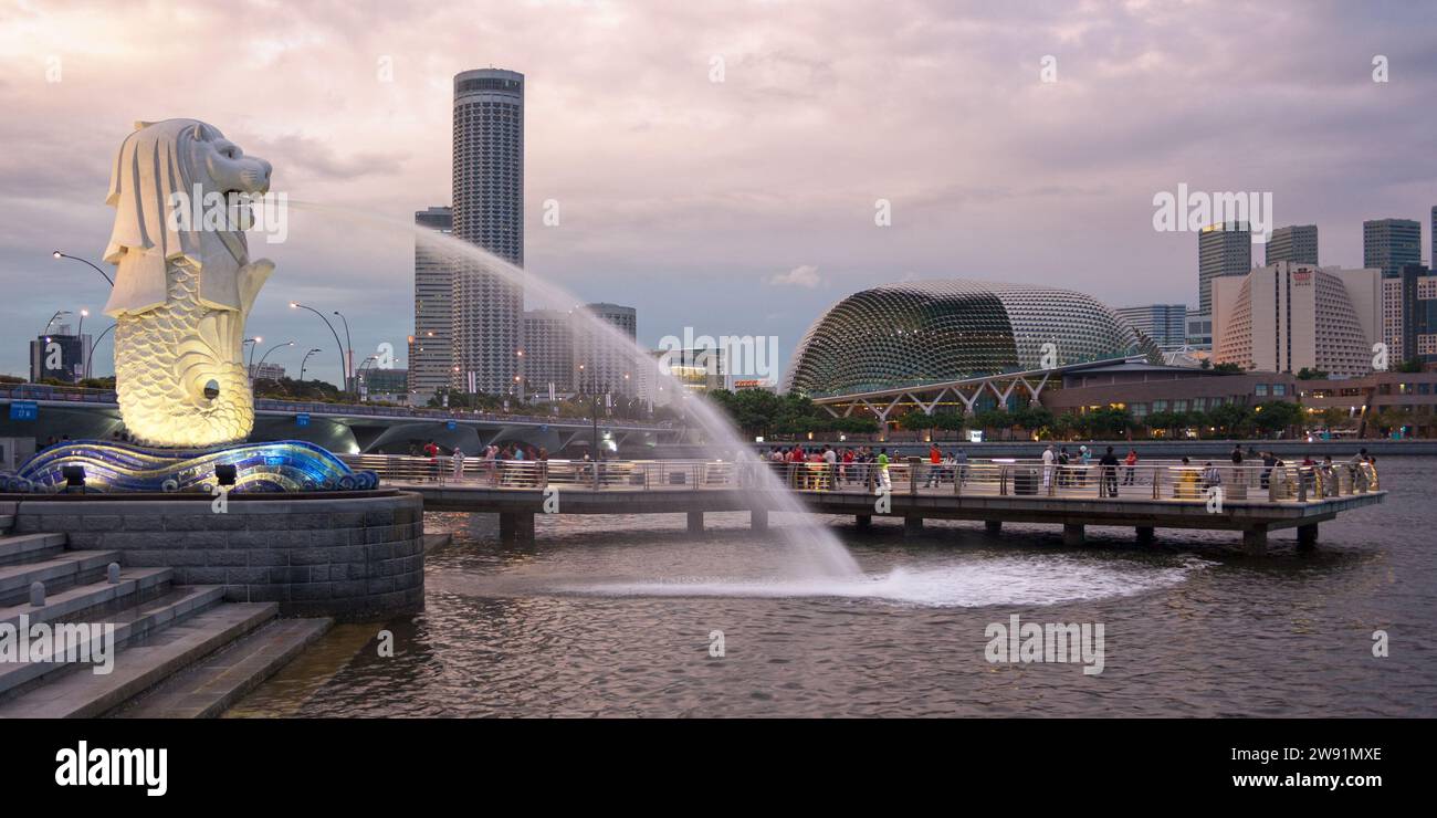 The Merlion fountain is the symbol of Singapore, attracting millions of ...