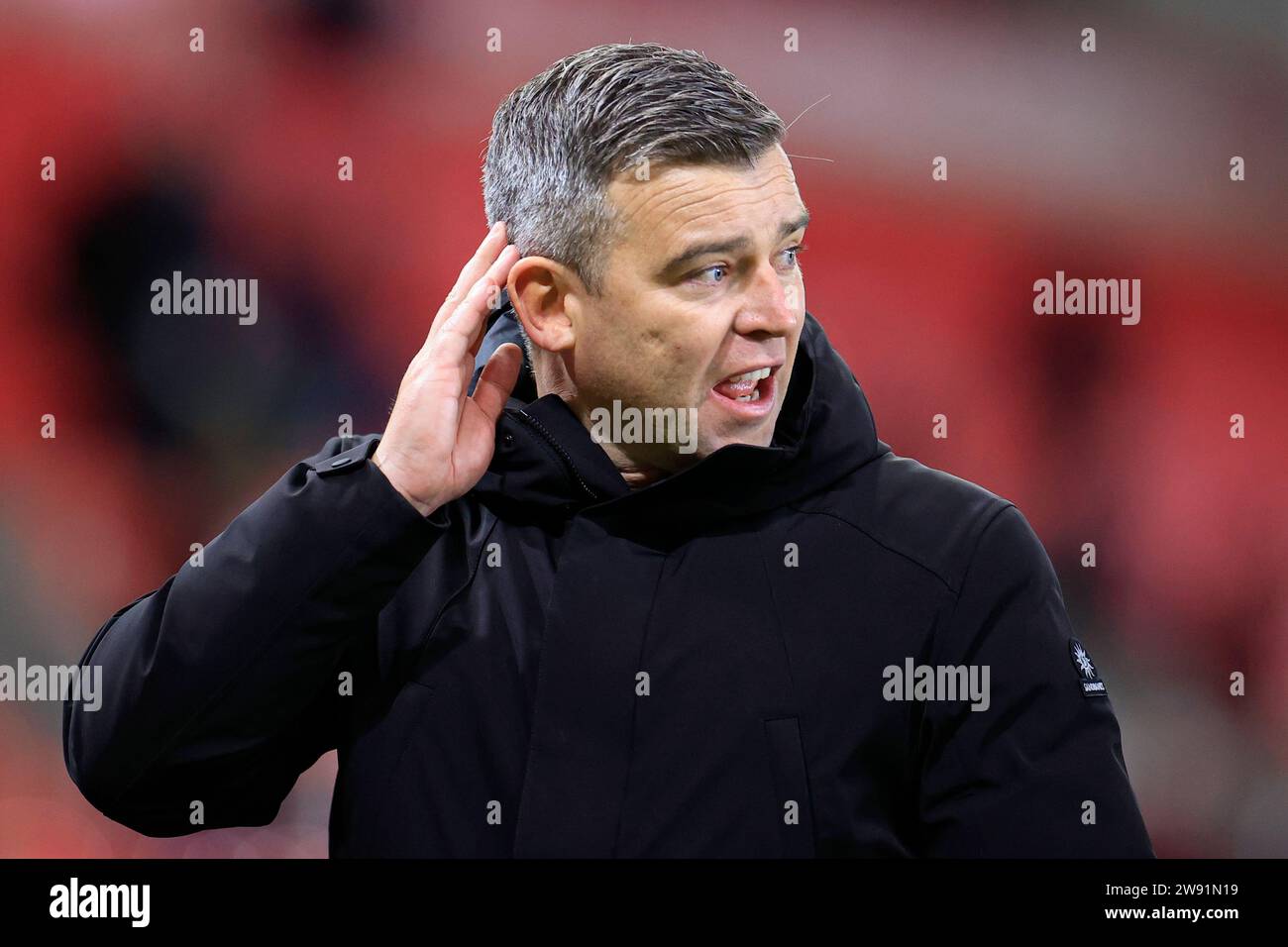 Steven Schumacher the Stoke City manager at the end of the Sky Bet ...