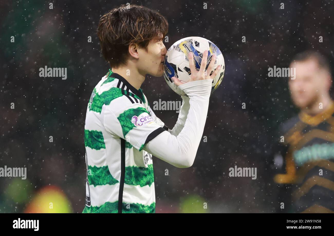Celtic’s Kyogo celebrates his goal Celtics first during the cinch ...
