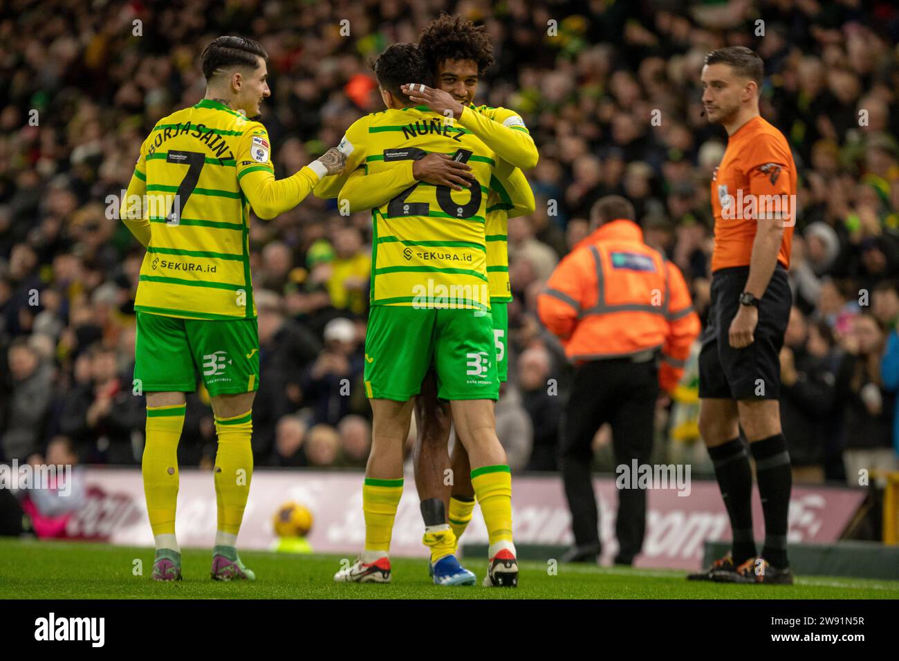 Norwich City Sam McCallum celebrates with Norwich City Marcelino Nunez ...