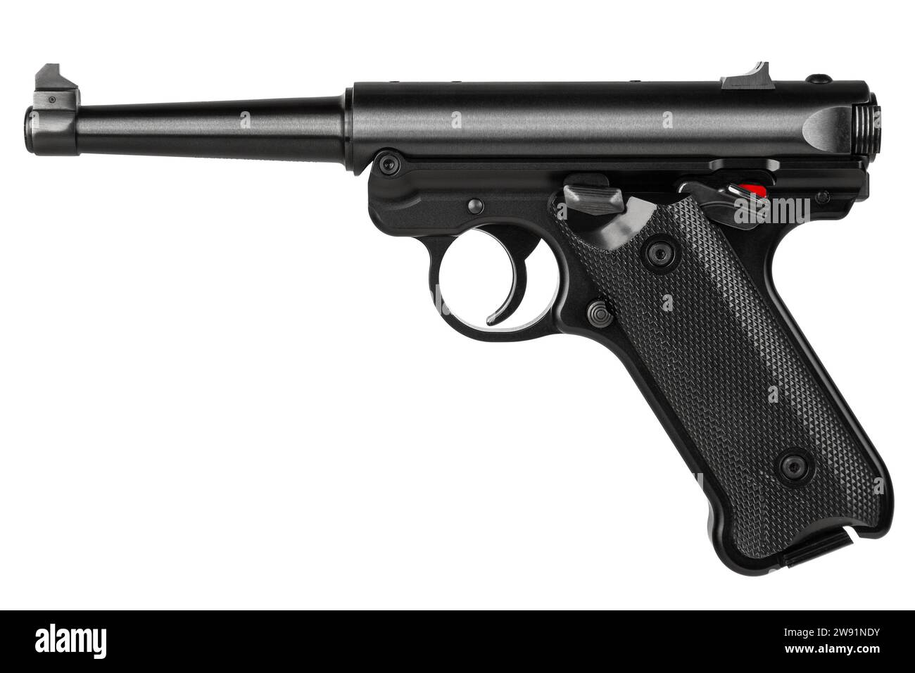 Classic semi-automatic pistol .22lr isolate on a white background ...