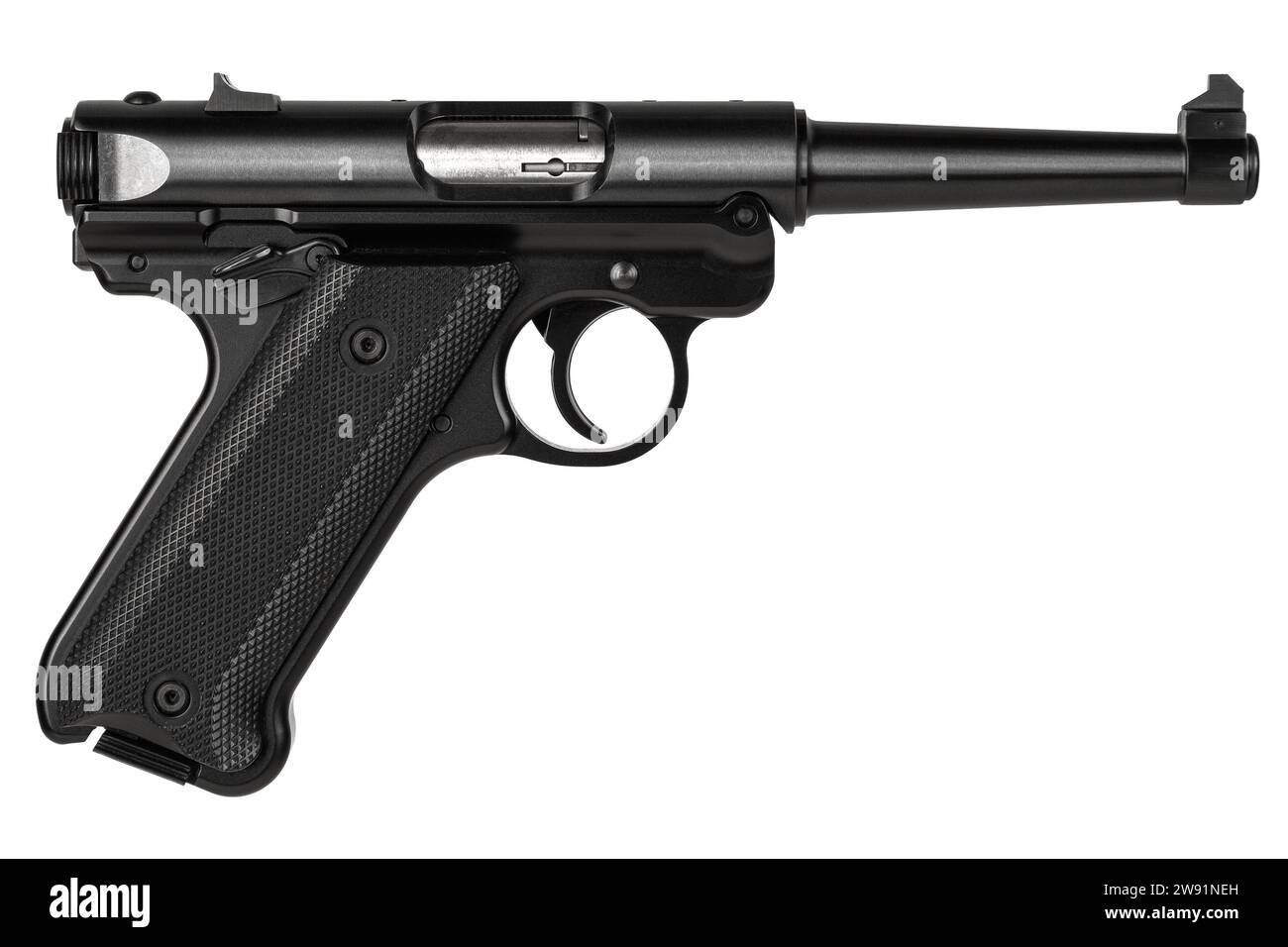 Classic semi-automatic pistol .22lr isolate on a white background ...