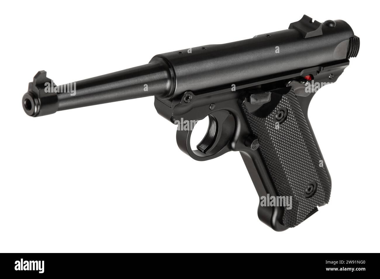 Classic semi-automatic pistol .22lr isolate on a white background ...