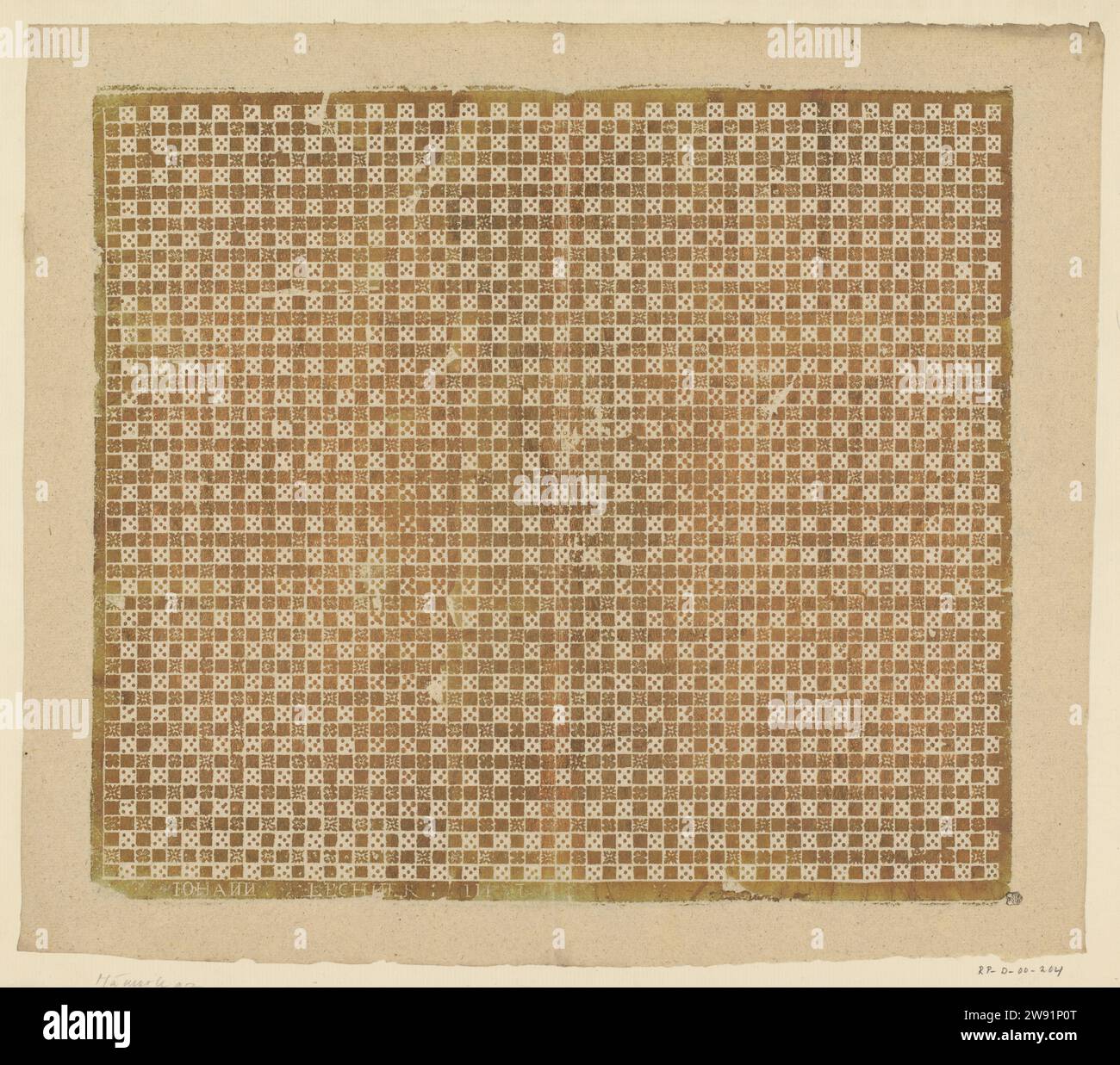 Showing board pattern leaf, Johann Lechner, 1790 - 1839 brocade paper ...