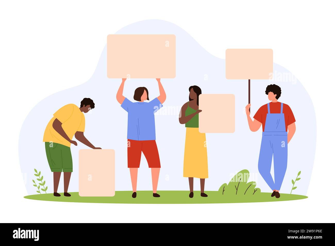 Advertising presentation or protest campaign, meeting with group of ...