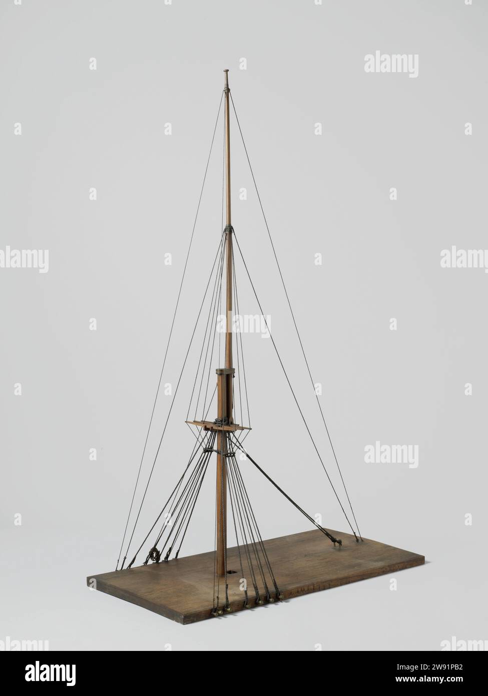 Model of a Stayed Mast, anonymous, 1860 - 1865 rigging model ...