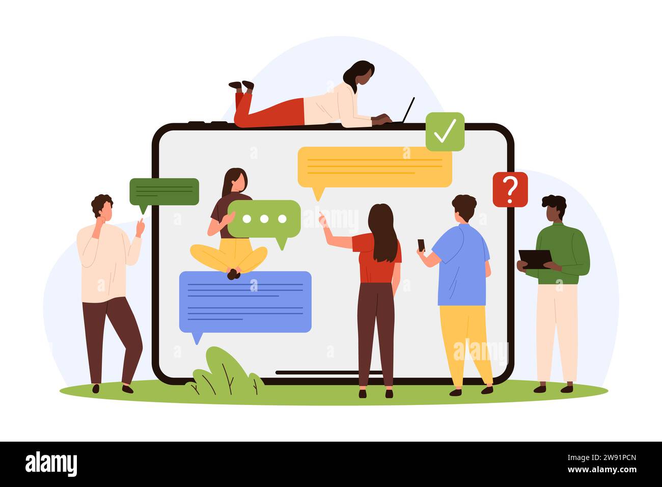 African american woman texting on Stock Vector Images - Alamy