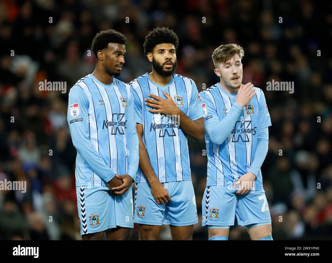 (left to right) Coventry City's Haji Wright, Ellis Simms and Josh ...