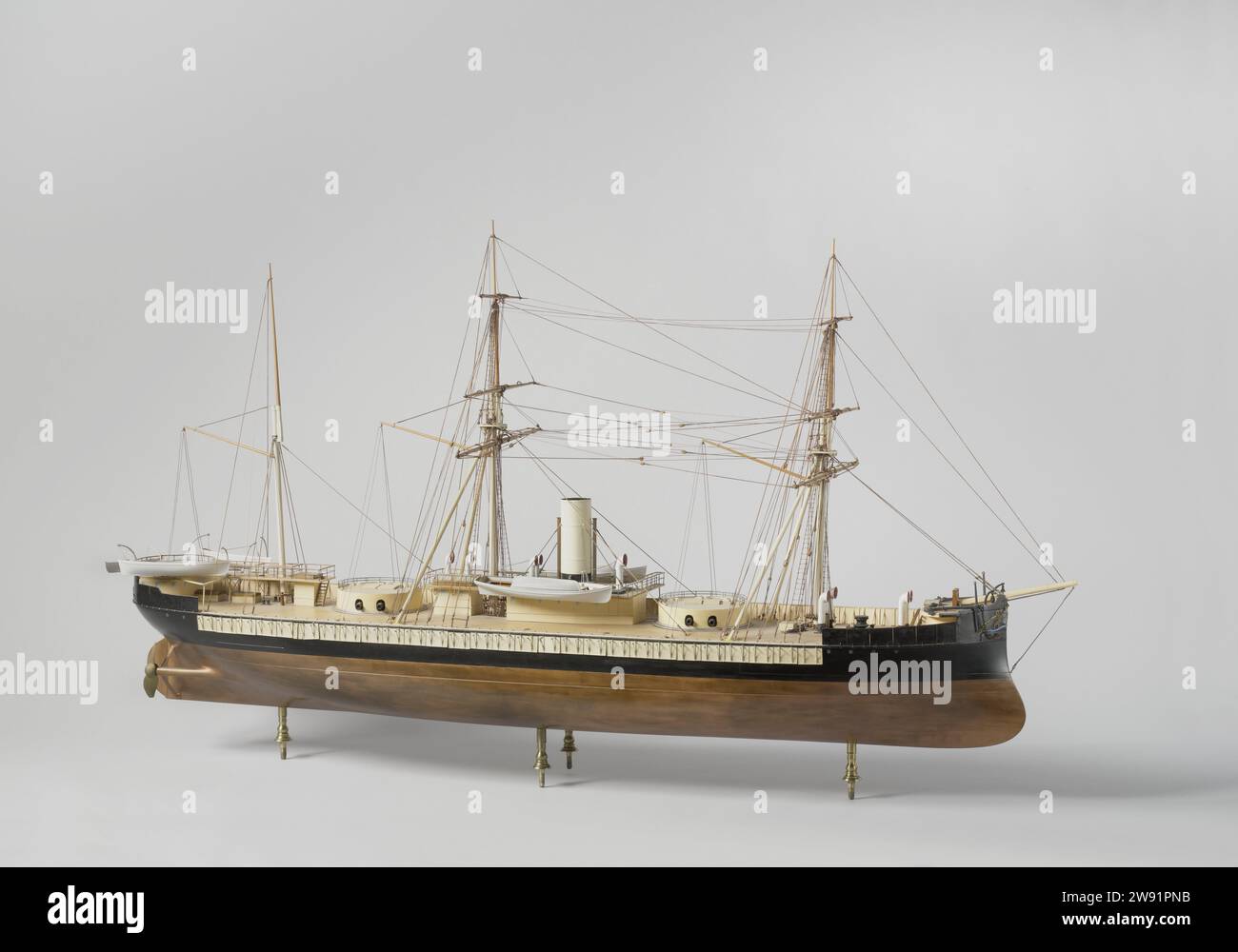 Model of an Ironclad Ram Ship, Laird Brothers, 1867 ship model. fully ...