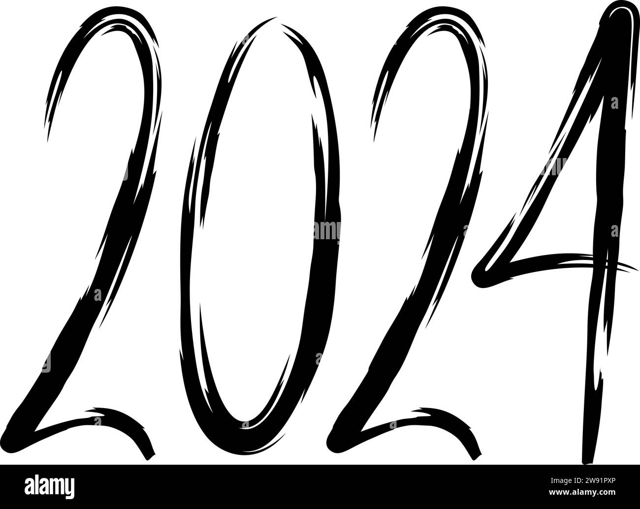 2024 black lettering with transparent background Stock Vector Image ...