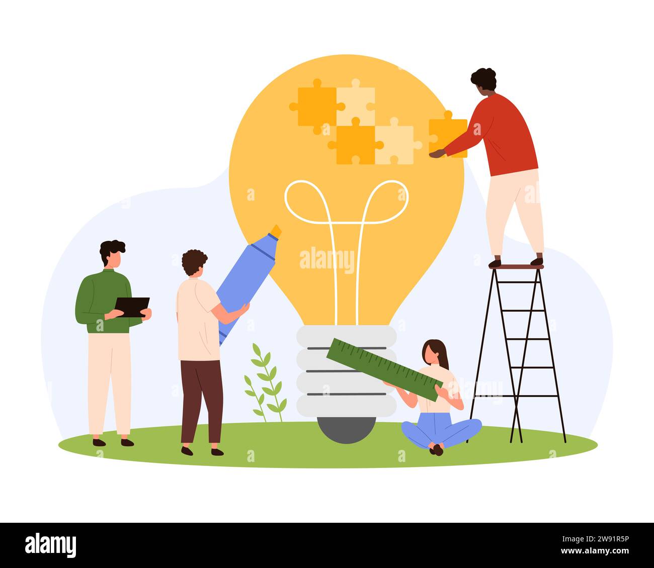 Business teamwork building big puzzle hi-res stock photography and ...