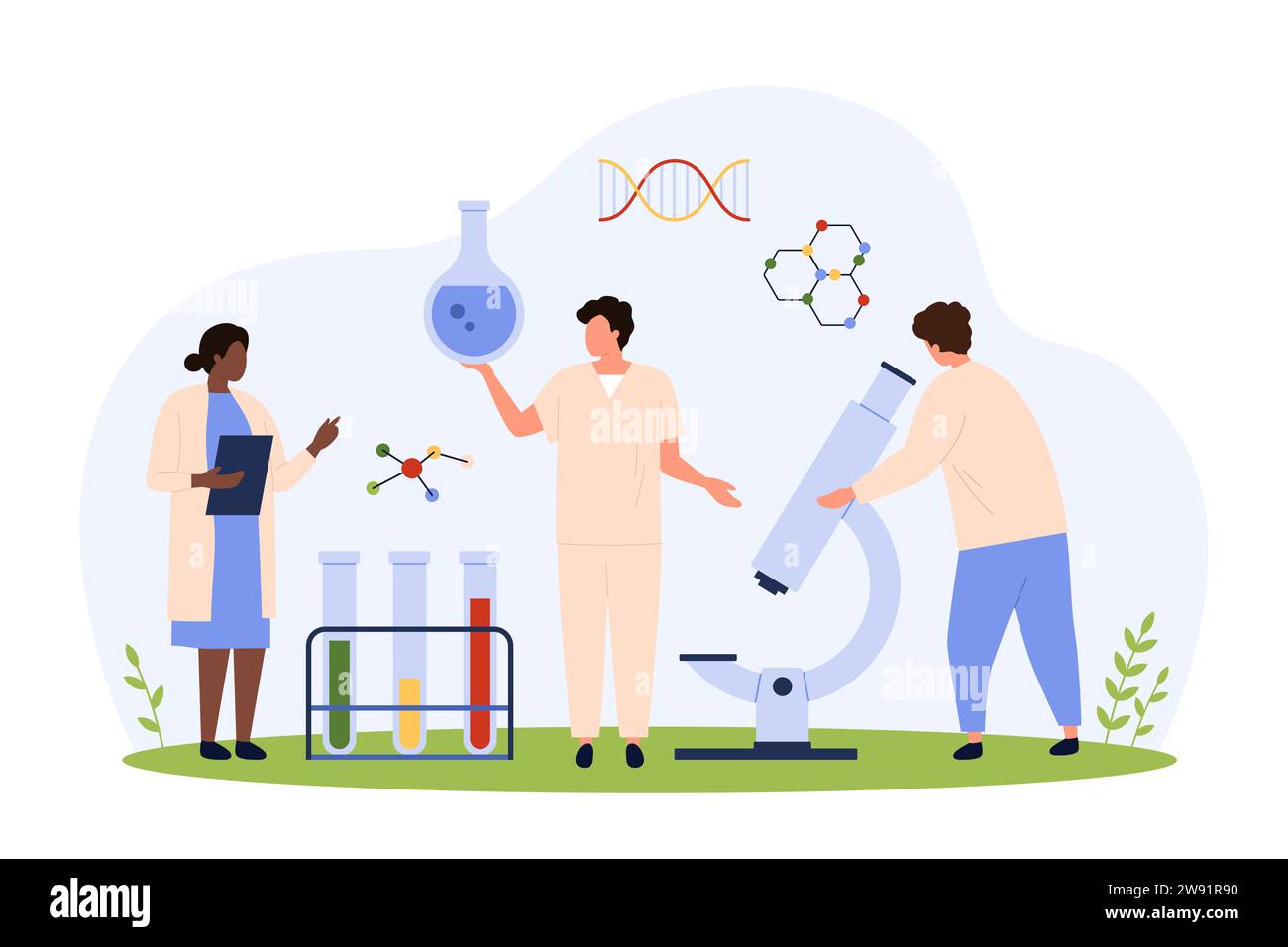 Laboratory research in chemistry, pharmacy and biotechnology vector ...