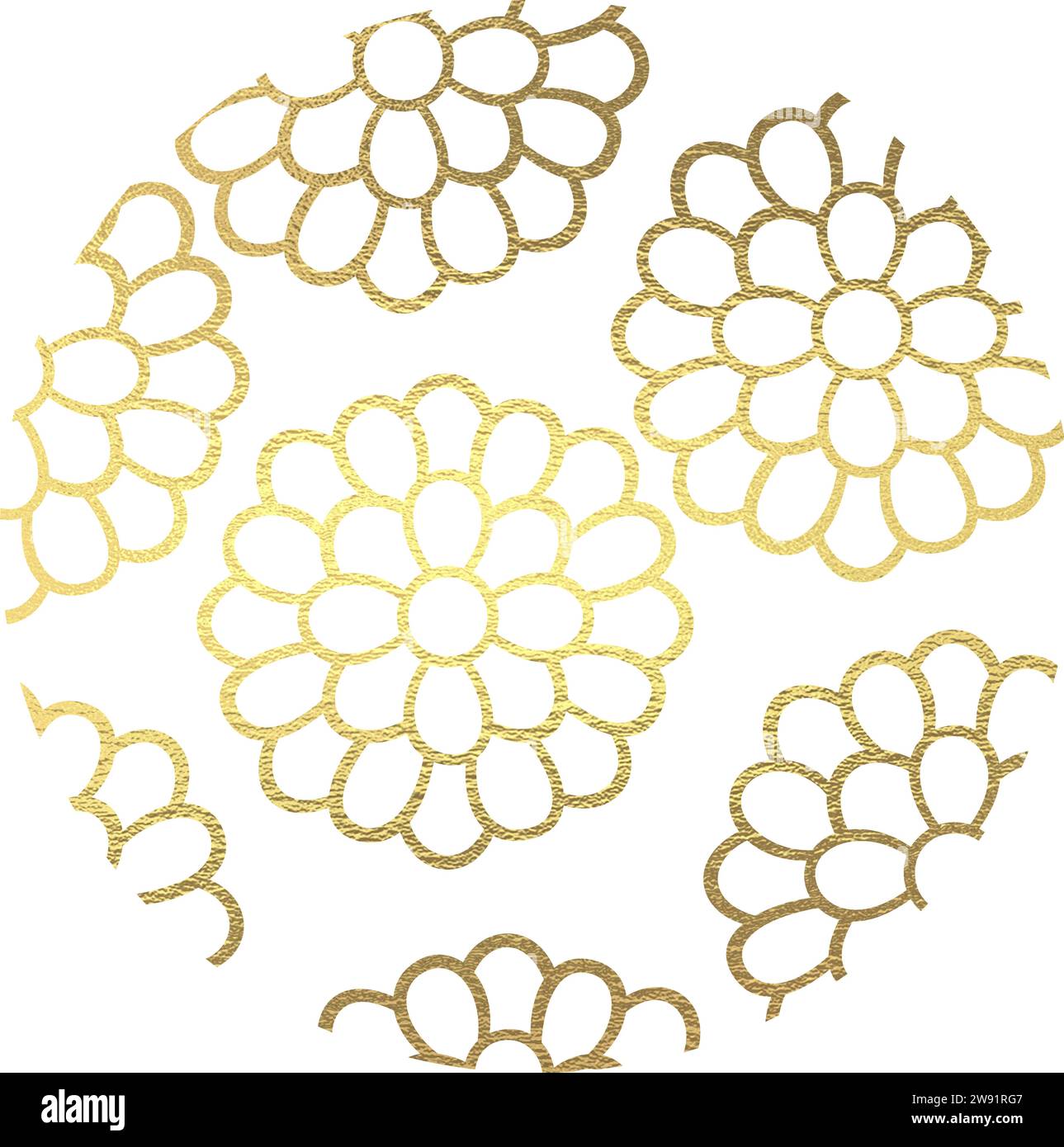 golden flower pattern circle with transparent background Stock Vector ...