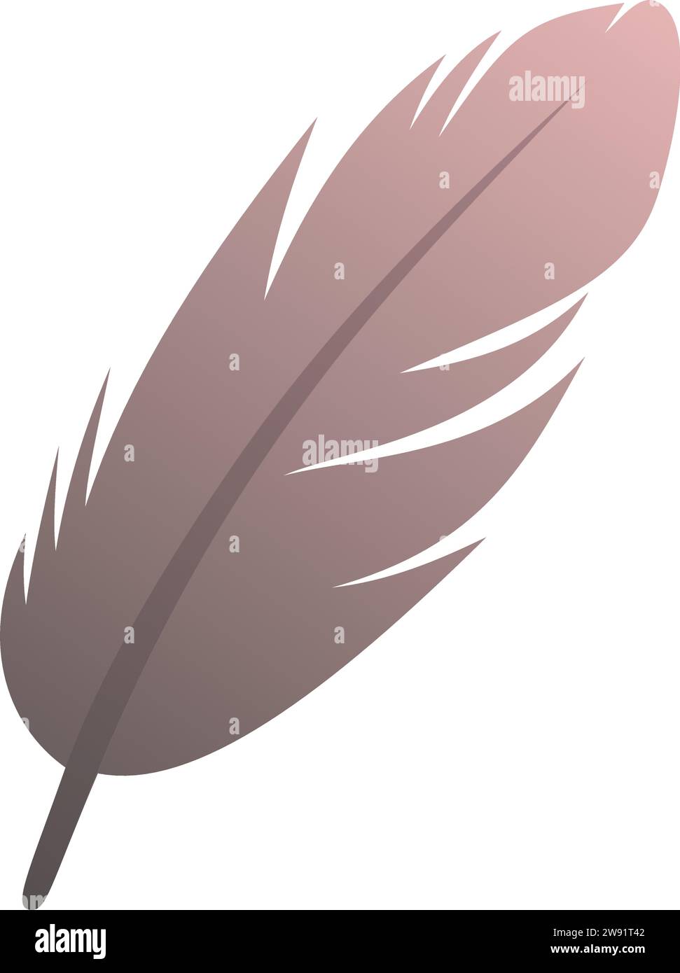 Feather brown pink gradient with transparent background Stock Vector ...