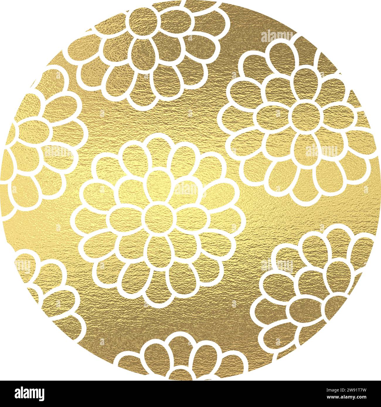 golden flower pattern circle with transparent background Stock Vector ...