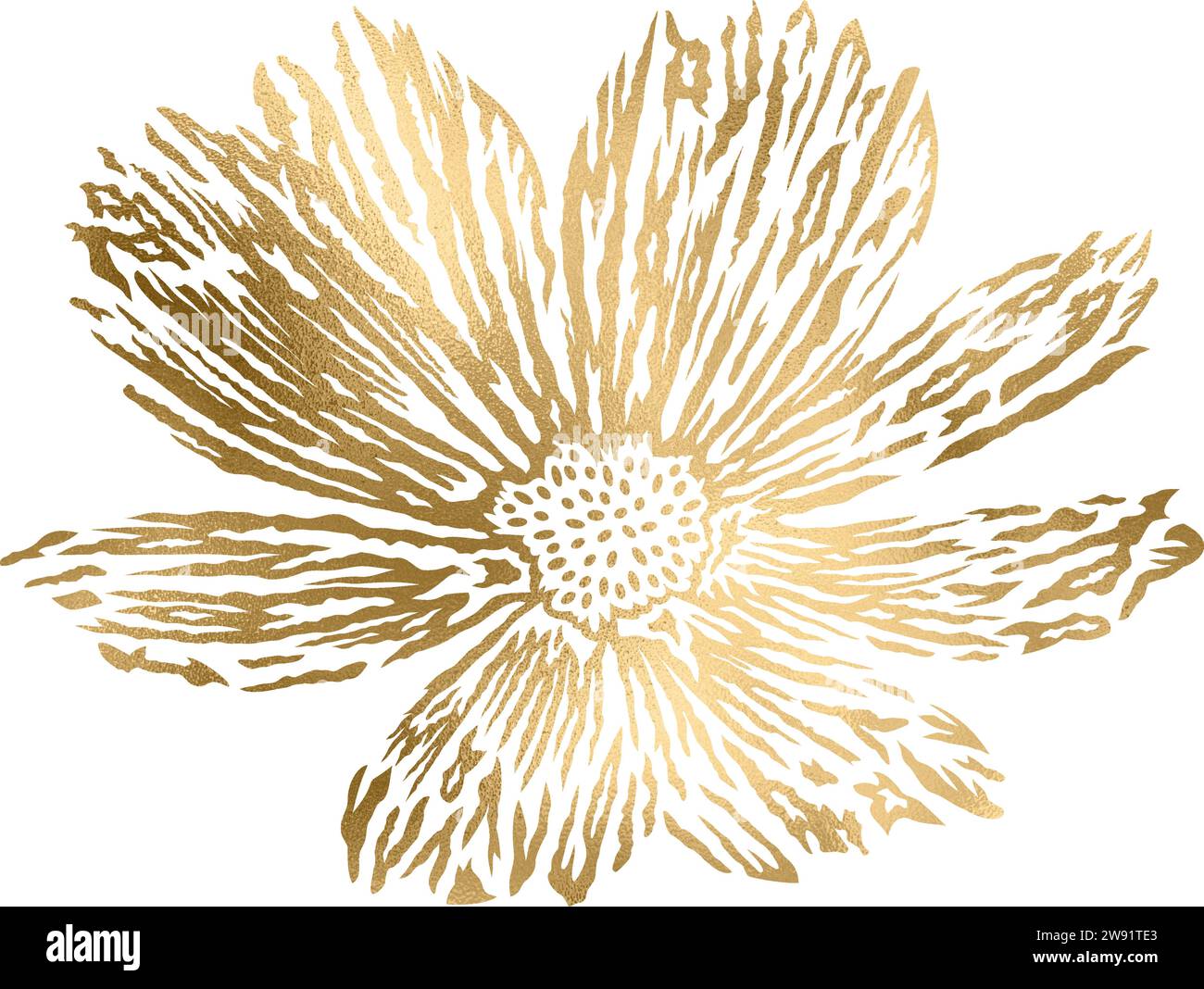 Golden flower, blossom with transparent background Stock Vector Image ...