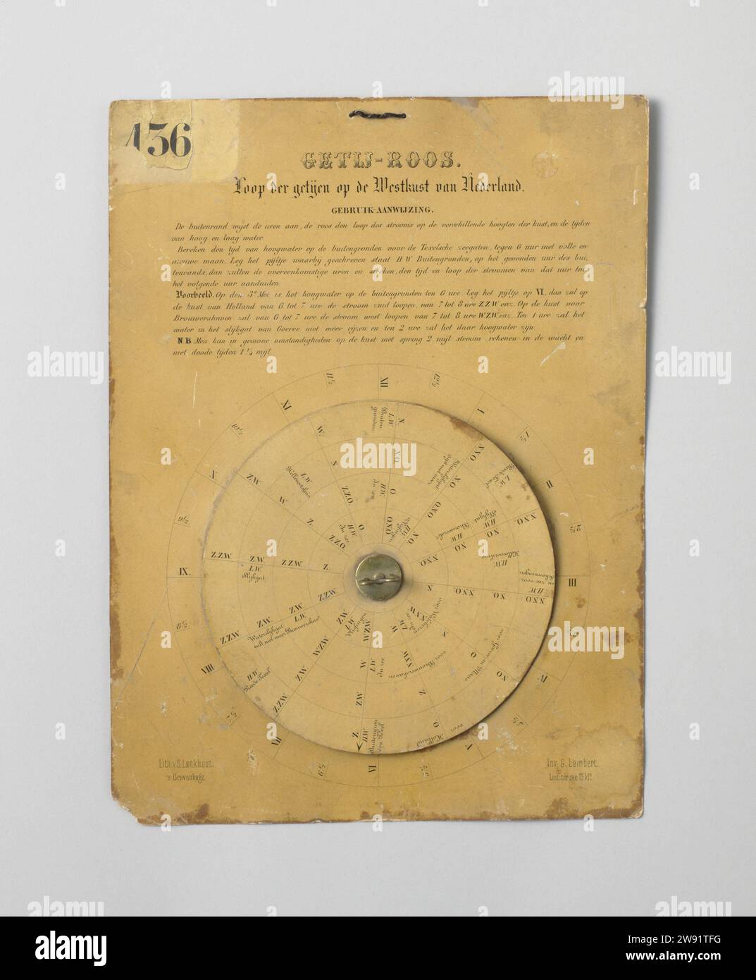 Tide Table for the Dutch West Coast, Samuel Lankhout, 1870 tide table ...