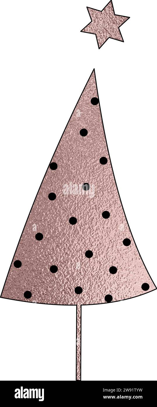 Christmas tree in rose gold with black points and transparent ...