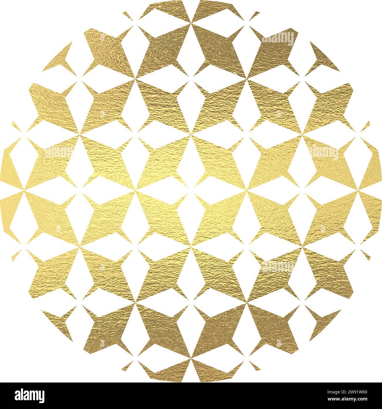 golden geometric pattern circle with transparent background Stock ...