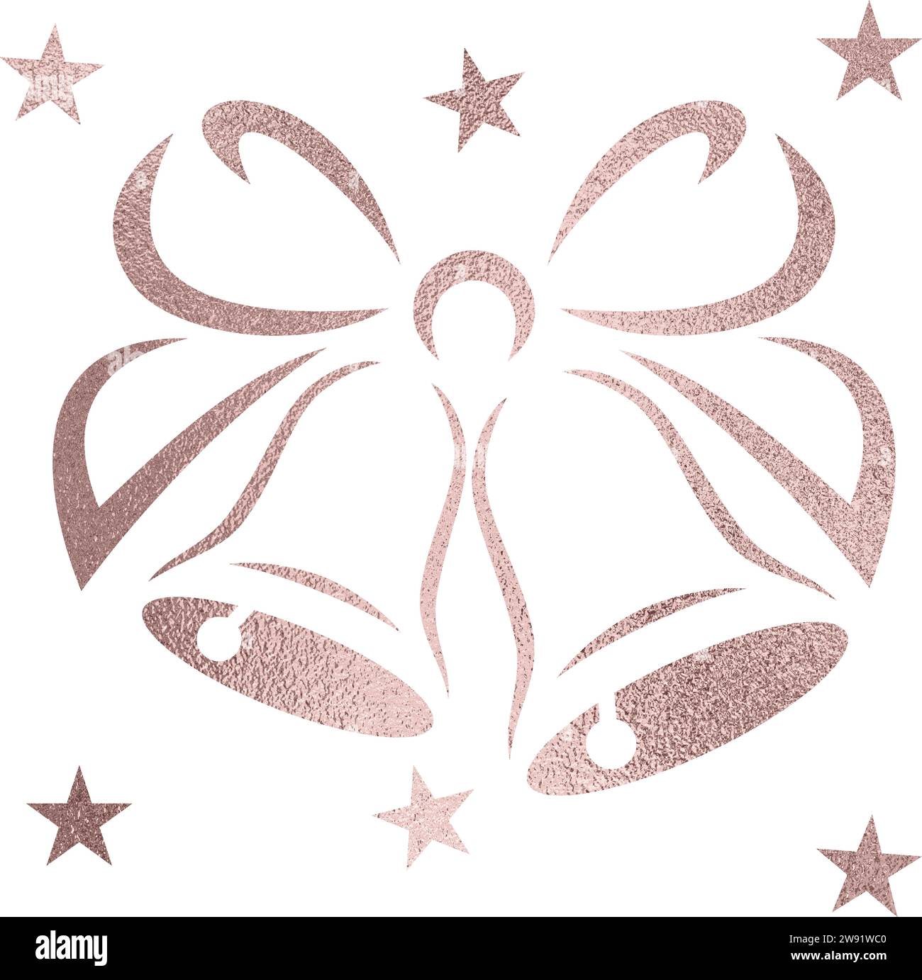 Christmas bell rose gold with transparent background Stock Vector Image ...