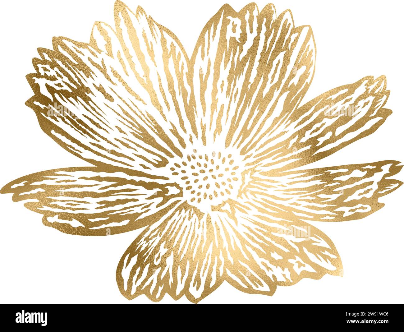 Golden flower, blossom with transparent background Stock Vector Image ...