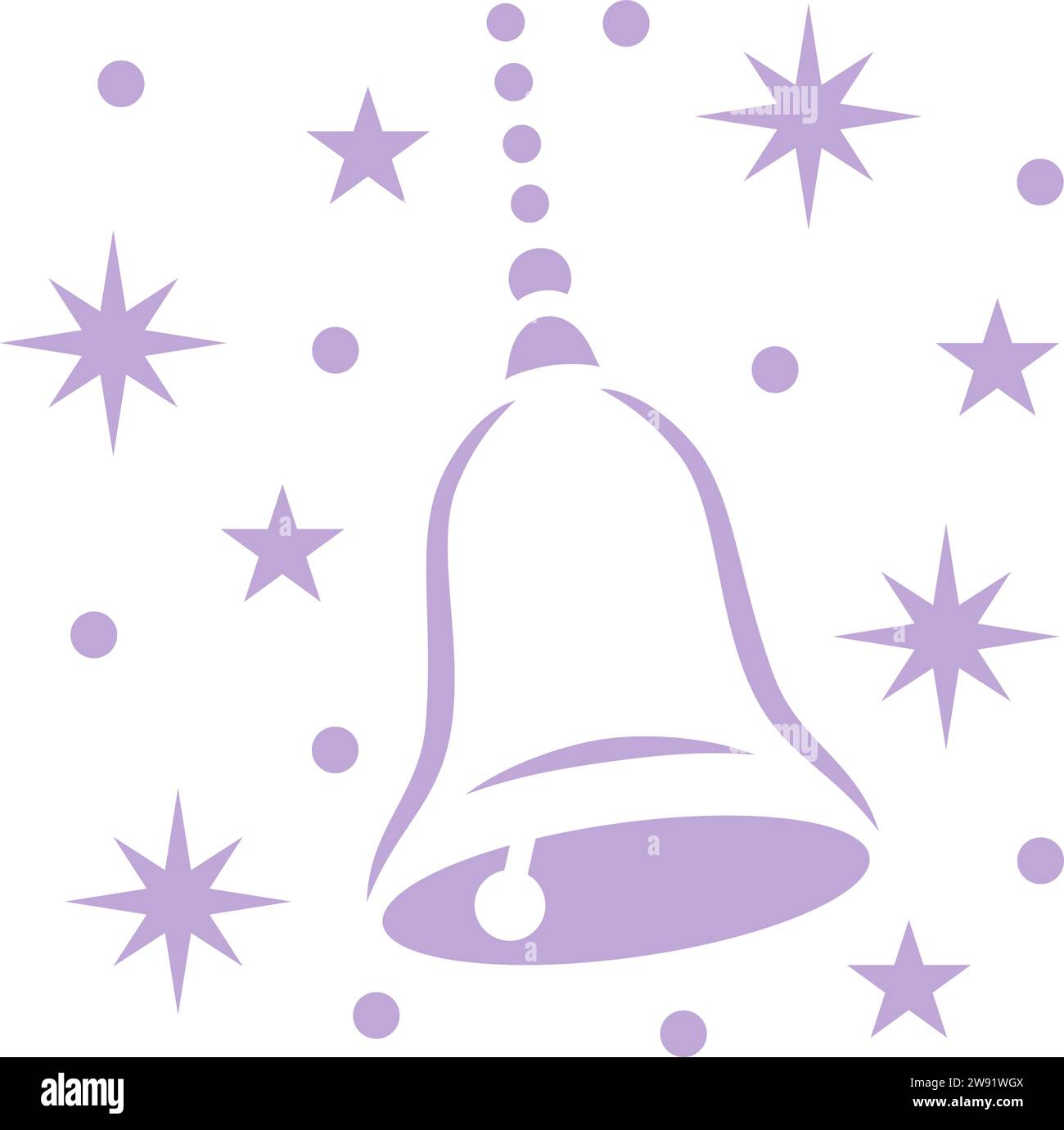 Christmas bell purple with transparent background Stock Vector Image ...
