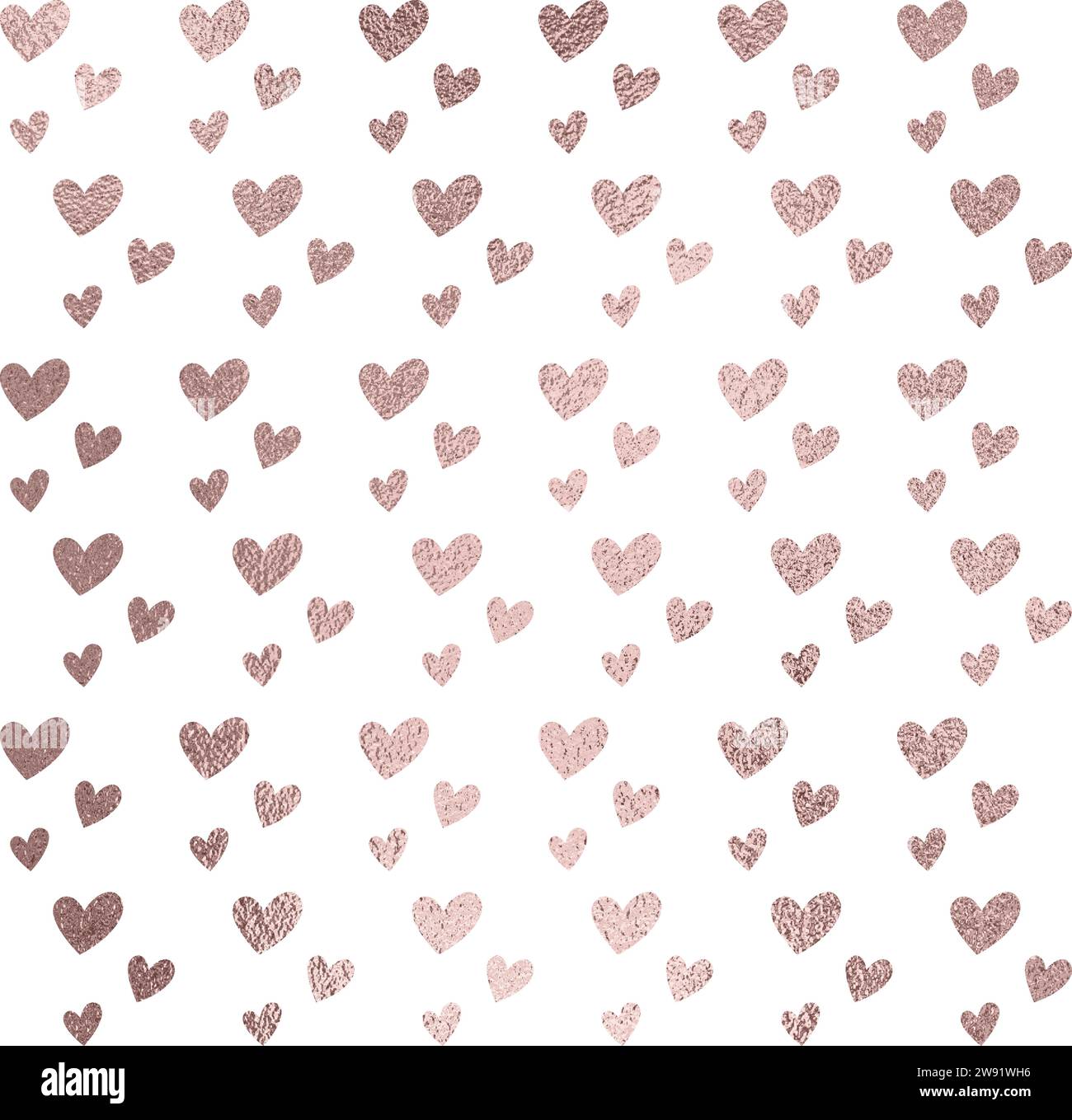 Heart seamless pattern in rose gold, transparent background Stock ...
