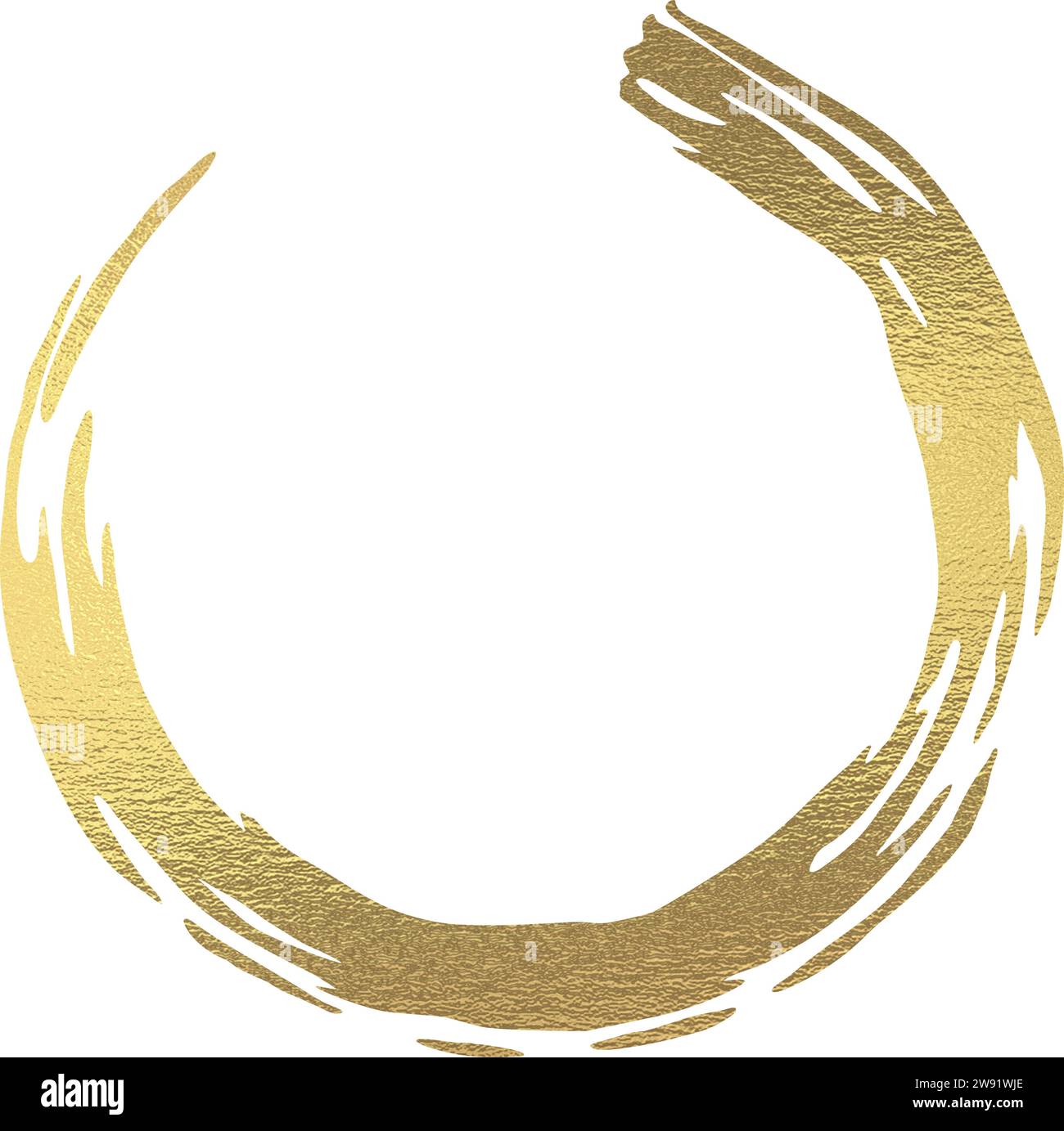 Gold circle brush stroke with transparent background Stock Vector Image ...