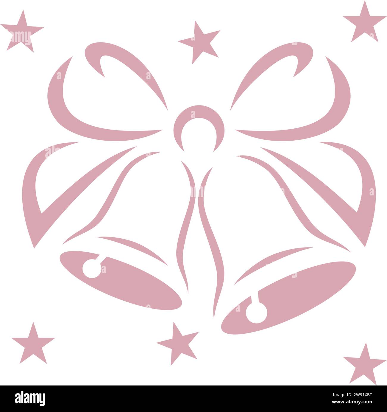 Pink Christmas bell with transparent background Stock Vector Image ...