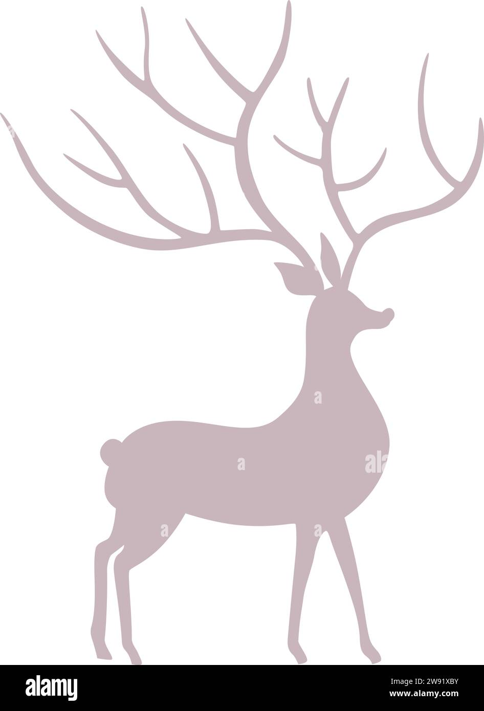 Reindeer, elk, deer in mallow with transparent background Stock Vector ...