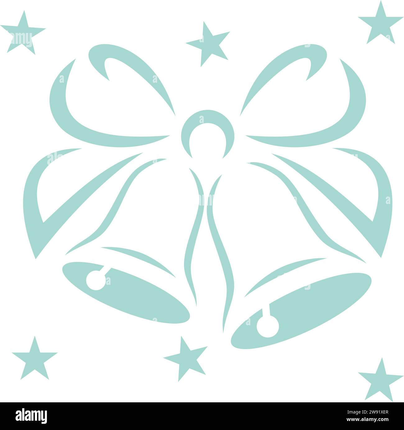 Christmas bell turquoise with transparent background Stock Vector Image ...