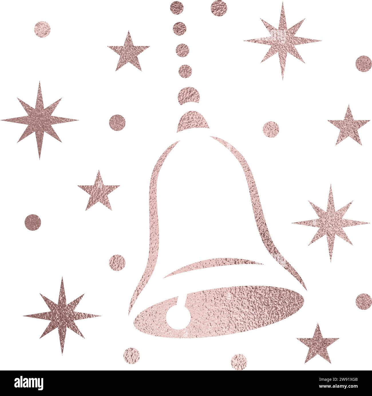 Christmas bell rose gold with transparent background Stock Vector Image ...