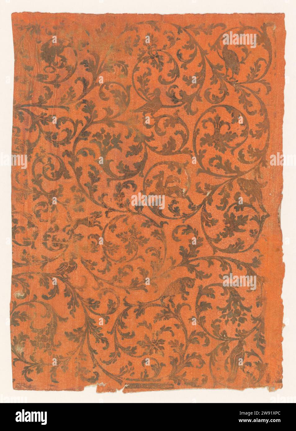 Leaf mt ranks with flowers with animals, anonymous, 1700 - 1750 brocade ...