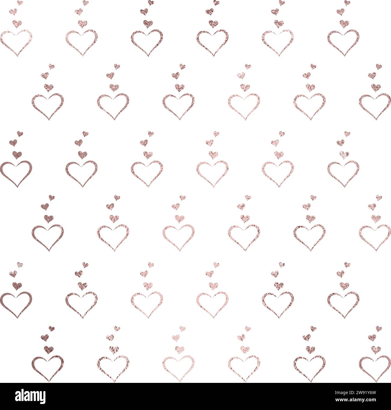 Heart seamless pattern in rose gold, transparent background Stock ...